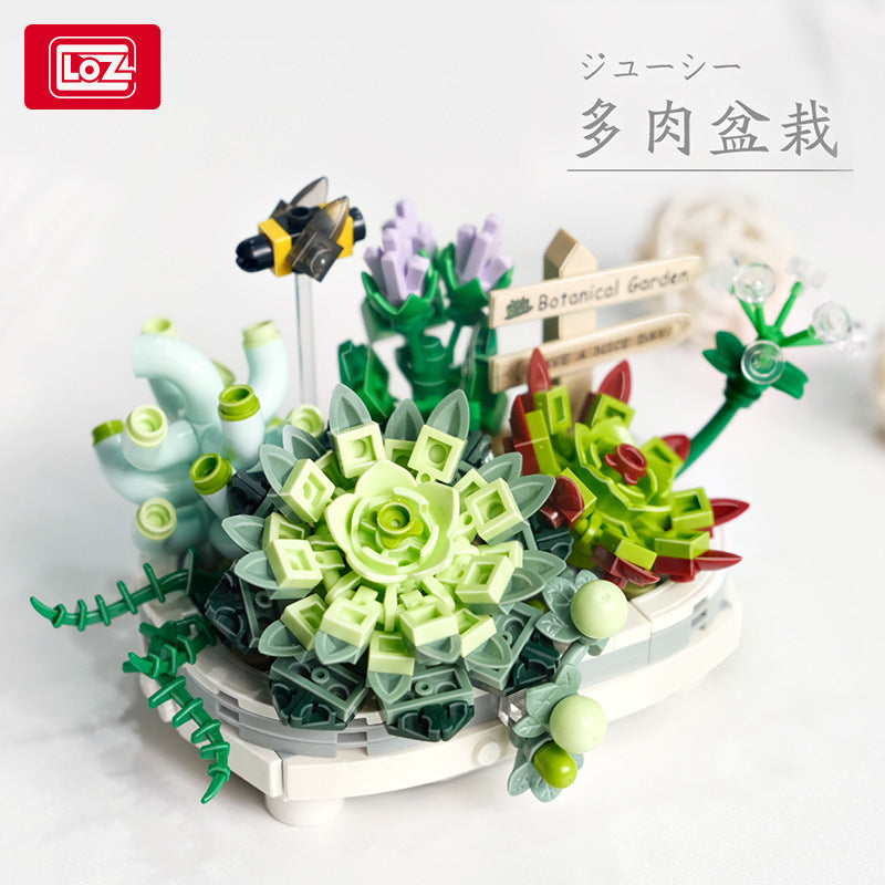 DIY Brick Building Block Flower Bouquet Eternal Flowers Micro plants ...