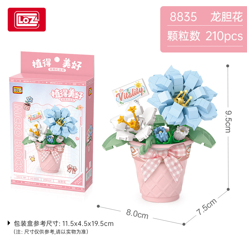 DIY Loz Brick Building Block Flower Bouquet Street Mini Micro Self MOC ...
