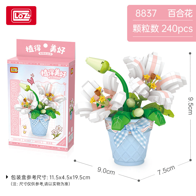 DIY Loz Brick Building Block Flower Bouquet Street Mini Micro Self MOC ...